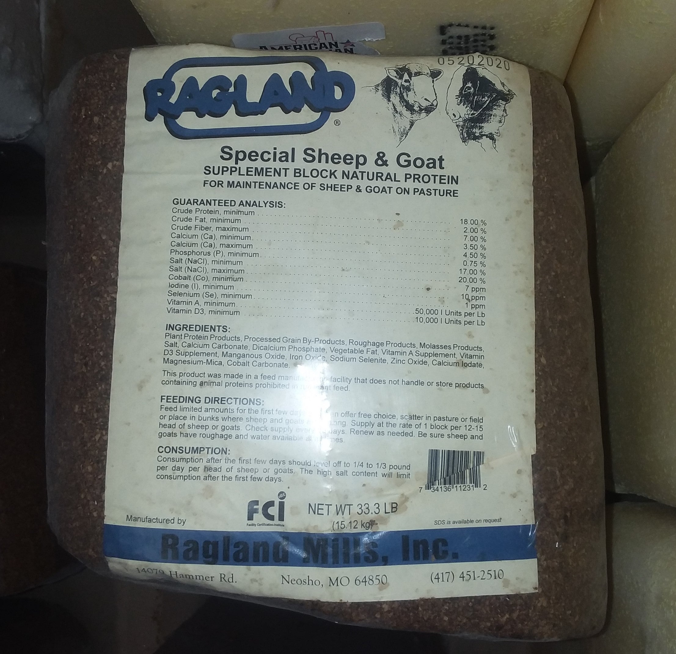 Mineral Ragland Special Sheep/Goat Block 40# | Rockin’ P Farm & Feed